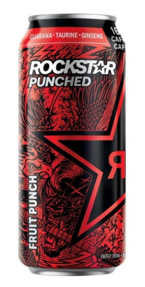 Rockstar Punched Fruit Punch Energy Drink 16 oz. Can, 1 Single Can ...