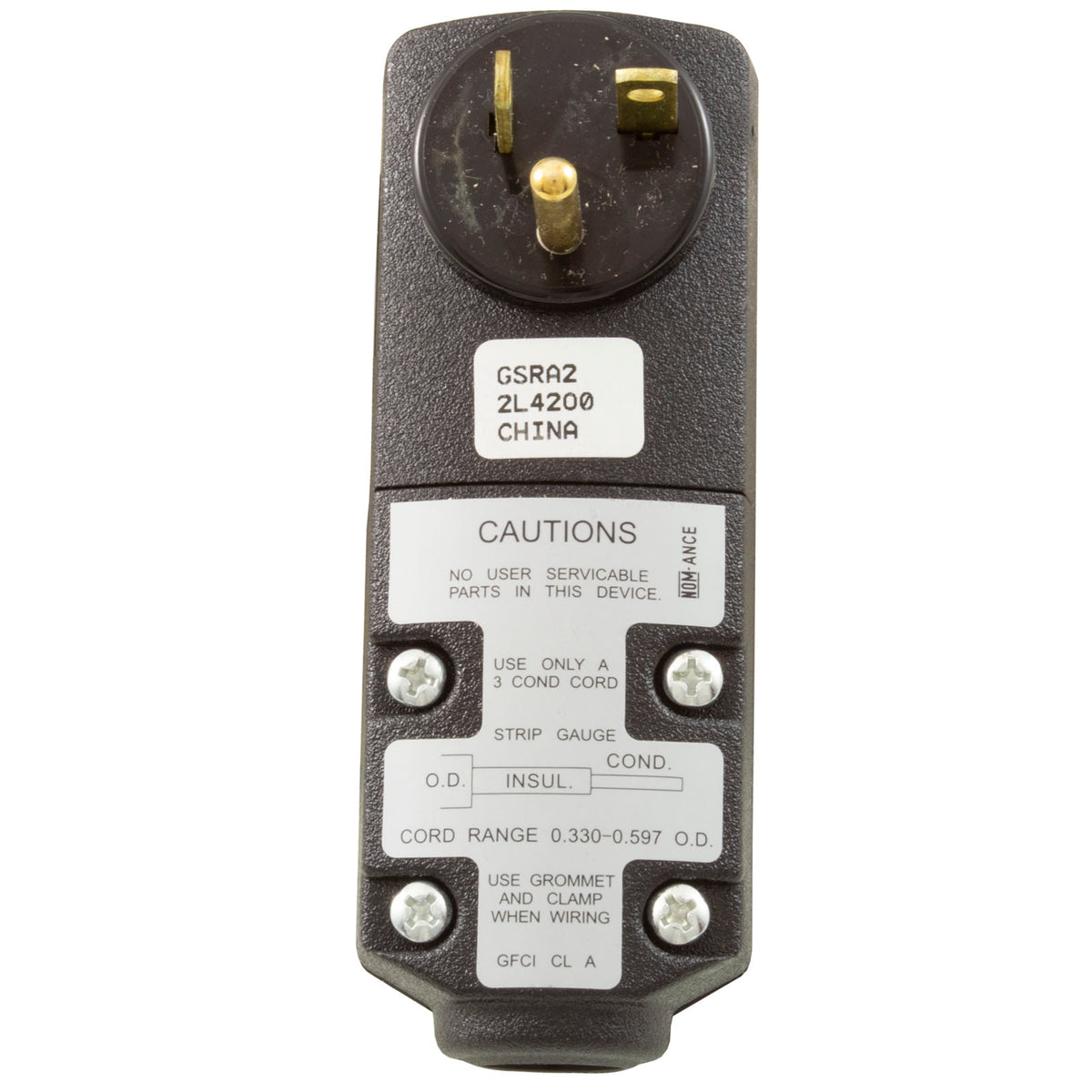 Leviton GSRA2 GFCI Self-Test Right Angle Plug-In 20 AMP 115 Volt Autom ...