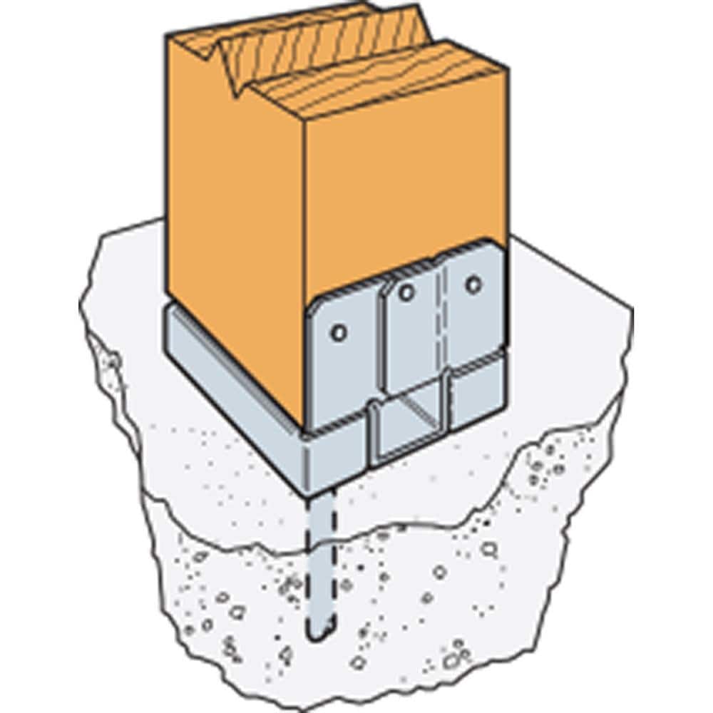 ABA ZMAX Galvanized Adjustable Standoff Post Base for 4x4 Nominal Lumb ...
