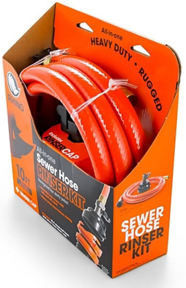 RhinoFLEX 10', Clean Out Hose System, with Rinse Cap – BelowCost Products
