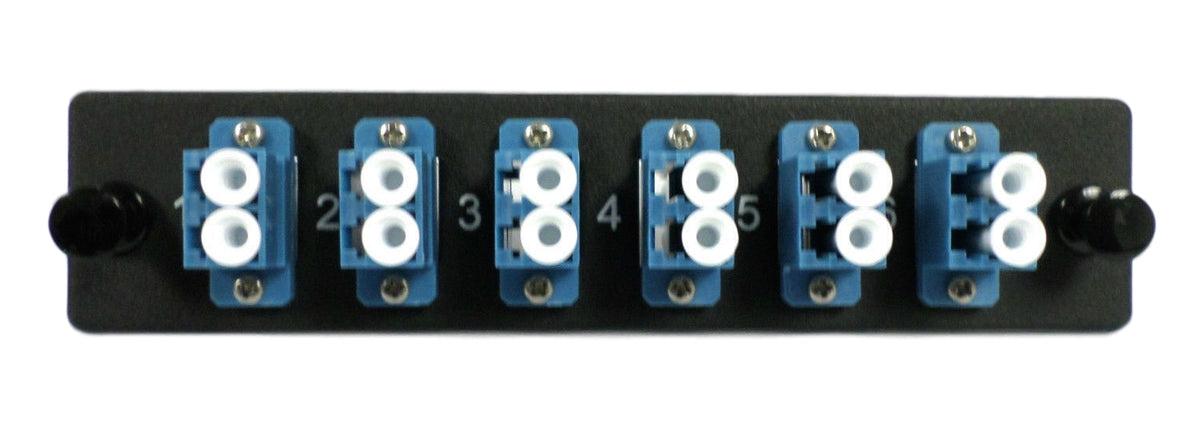 WireWerks AS-WL12S Fiber Optic Patch Adapter Plate Loaded Strip LC Dup ...